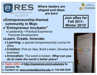 eRes Pitch, Single-slide edition | PPT