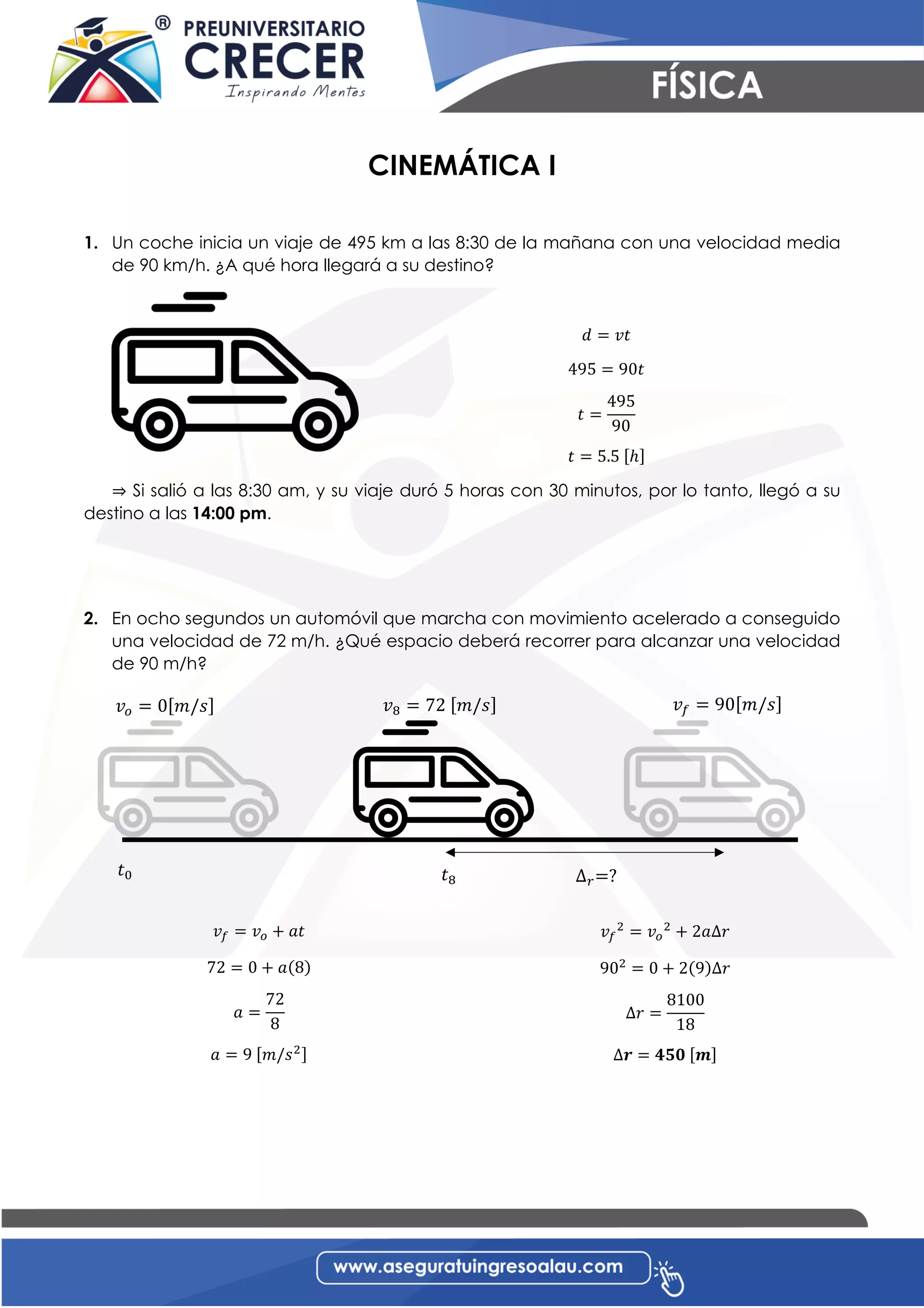 Ejercicios Resueltos Cinemática | PDF