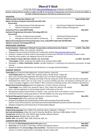 Resume - Dhaval Shah | PDF