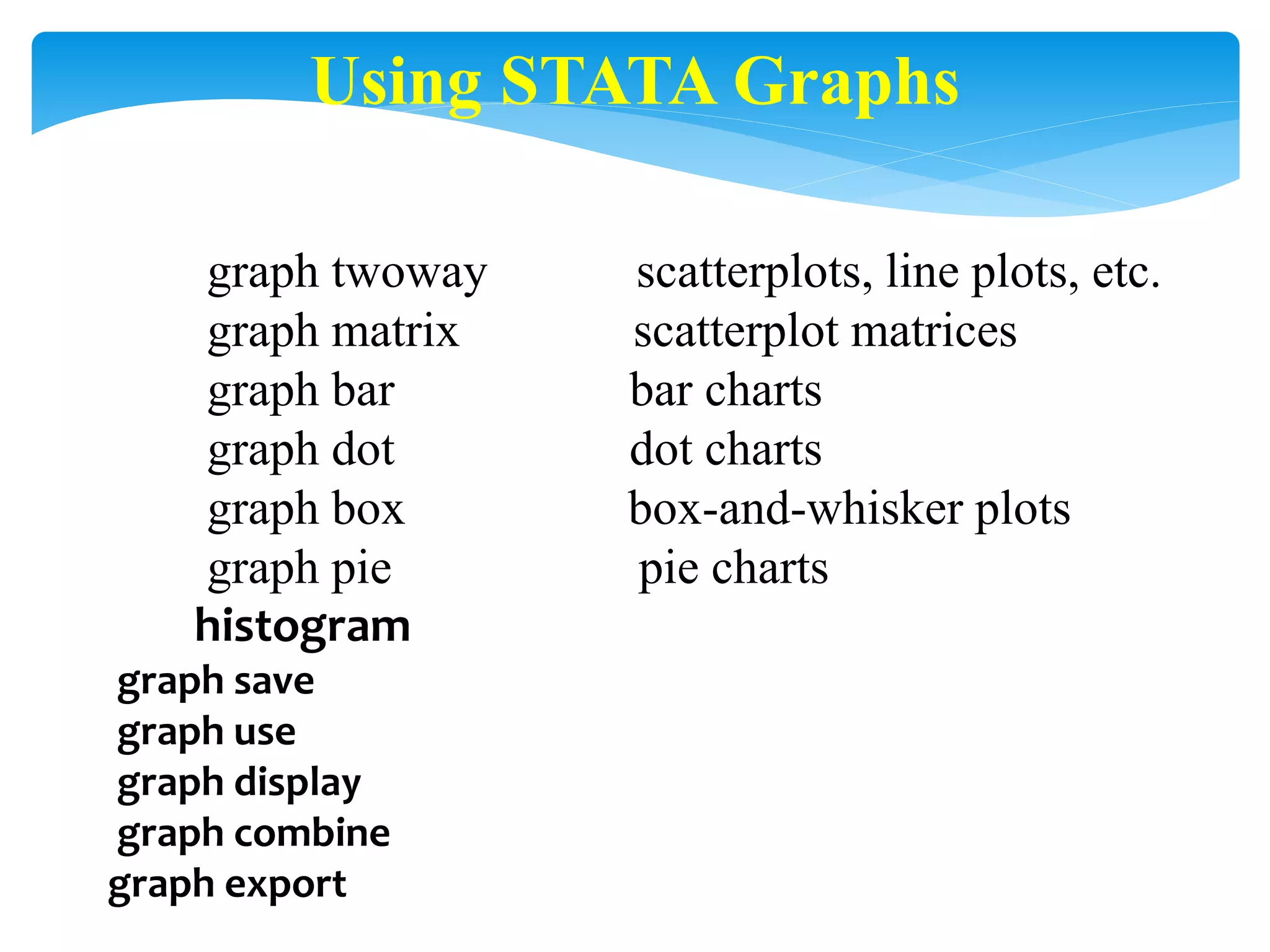 Introduction to STATA - Ali Rashed | PPT