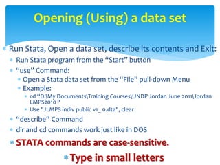 Introduction to STATA - Ali Rashed | PPT