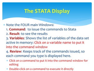 Introduction to STATA - Ali Rashed | PPT