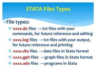 Introduction to STATA - Ali Rashed | PPT