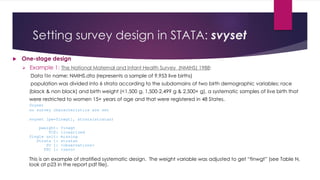 Using STATA in Survey Data Analysis - Niveen El Zayat | PPT
