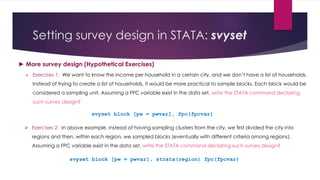 Using STATA in Survey Data Analysis - Niveen El Zayat | PPT