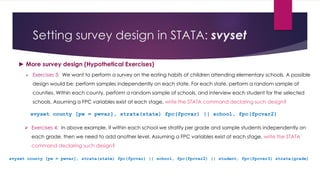 Using STATA in Survey Data Analysis - Niveen El Zayat | PPT