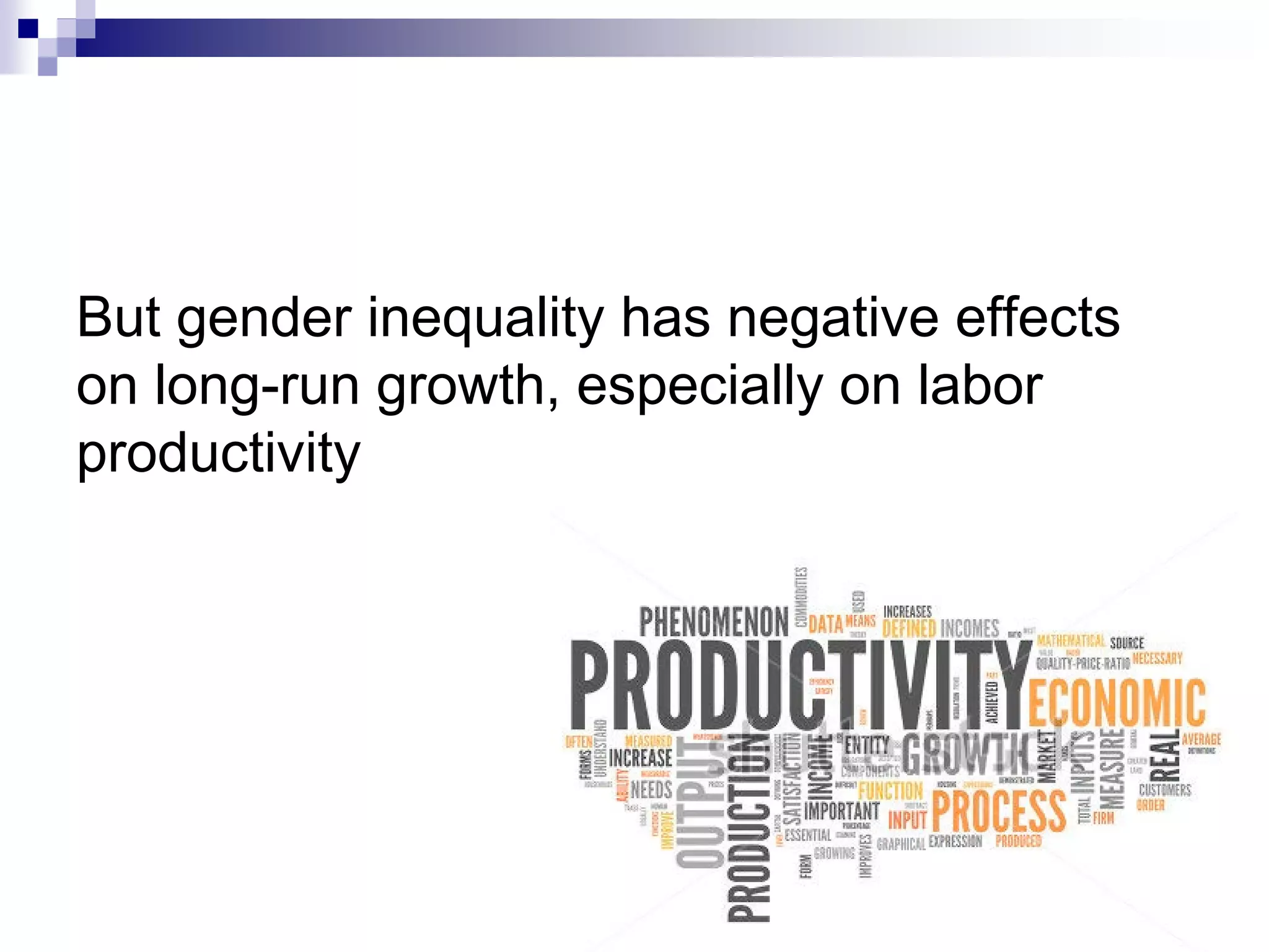 Gender equality matters for economic development and growth: Lessons ...