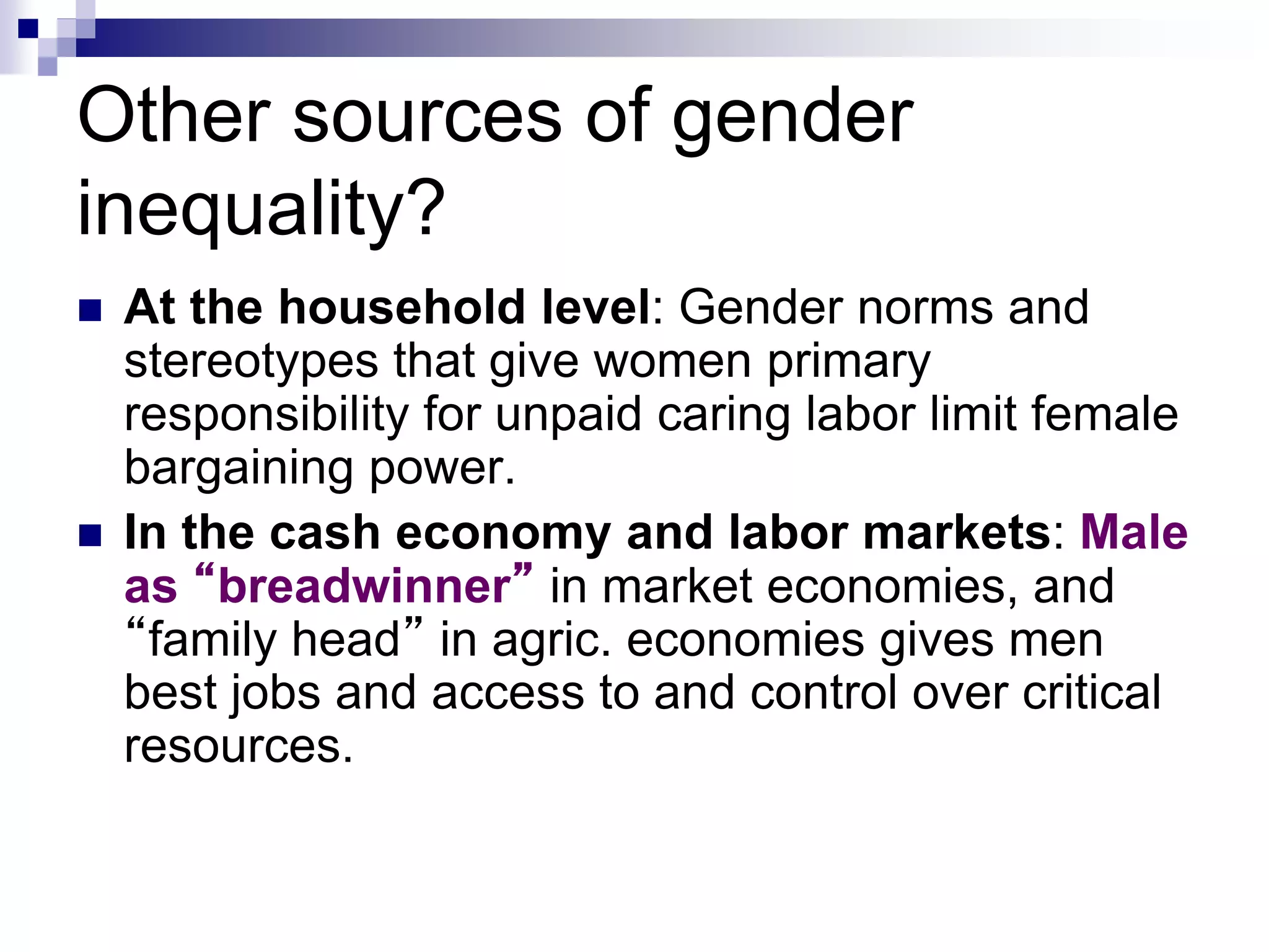 Gender equality matters for economic development and growth: Lessons ...
