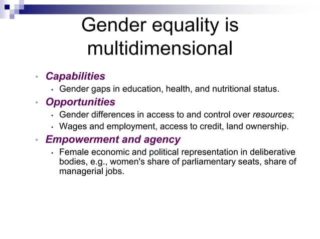 Gender equality matters for economic development and growth: Lessons ...