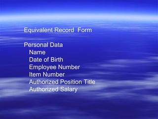 Equivalent Record Form Application Procedures | PPT