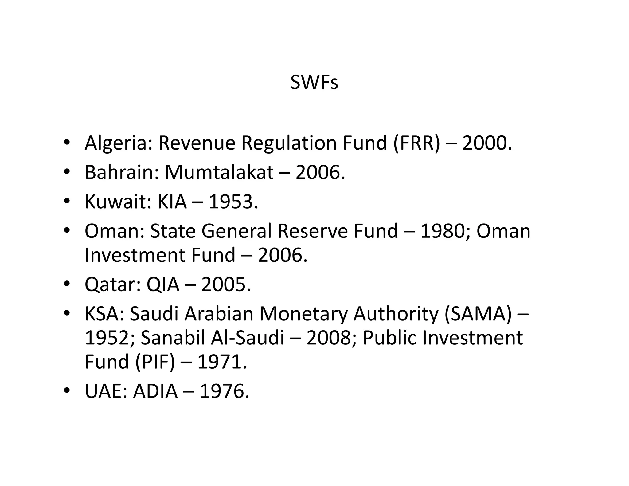 Sovereign wealth funds: GCC and Alegria | PDF
