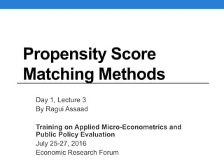 Propensity Score Matching Methods | PDF