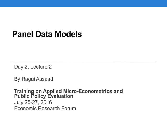 Panel Data Models | PDF