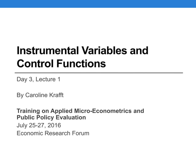Instrumental Variables and Control Functions | PDF