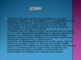 Η Δομή του Ελληνικού Εκπαιδευτικού Συστήματος | PPT