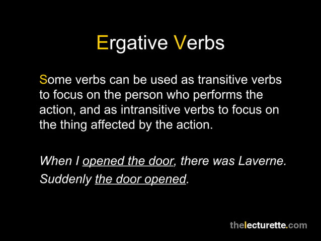 Ergative Verbs | PPT
