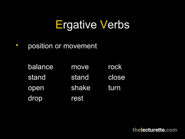 Ergative Verbs | PPT