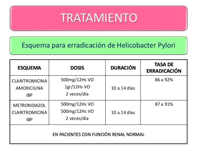 Guía práctica de erradicación de Helicobacter pylori con terapia cuádruple