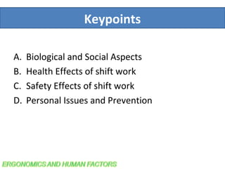 Psychosocial Factors Influencing Work Practices of SHIFTWORK | PPT
