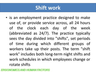 Psychosocial Factors Influencing Work Practices of SHIFTWORK | PPT