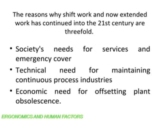 Psychosocial Factors Influencing Work Practices of SHIFTWORK | PPT