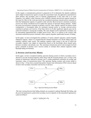 Ergodic capacity analysis for underlay cognitive radio system | PDF