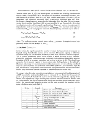 Ergodic capacity analysis for underlay cognitive radio system | PDF