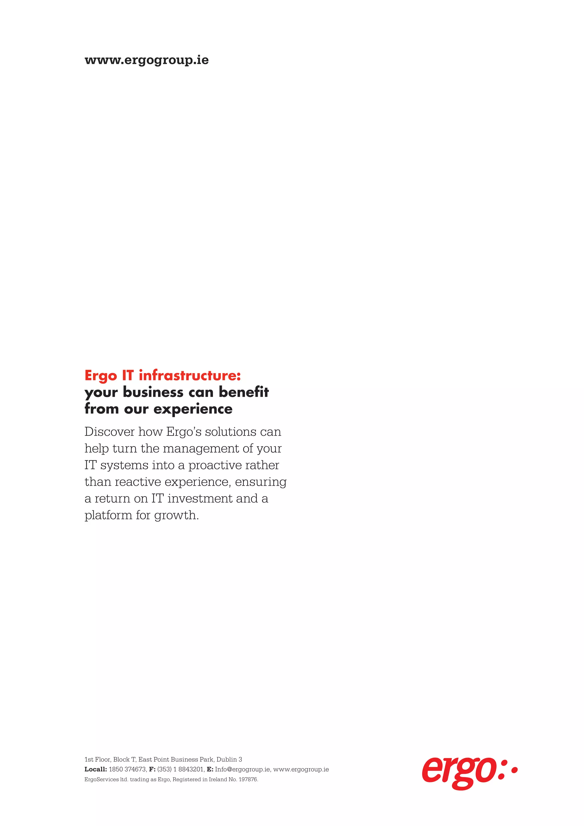 Ergo - IT Infrastructure Overview Brochure | PDF