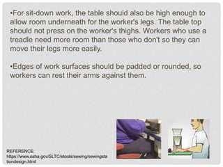 ERGONOMICS IN THE SEWING ROOM | PPTX