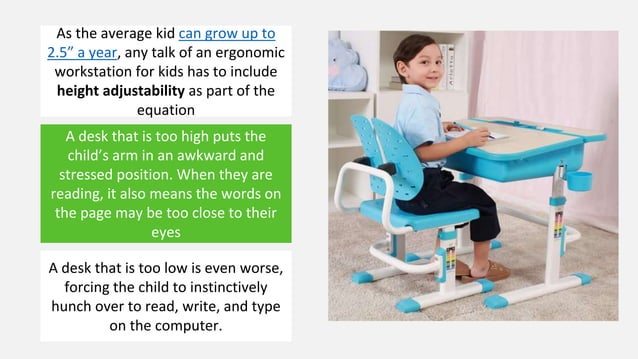 Ergonomic and Correct Sitting Posture for Children Some Guidelines | PPTX