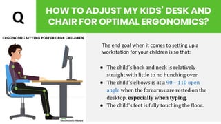 Ergonomic and Correct Sitting Posture for Children Some Guidelines | PPTX