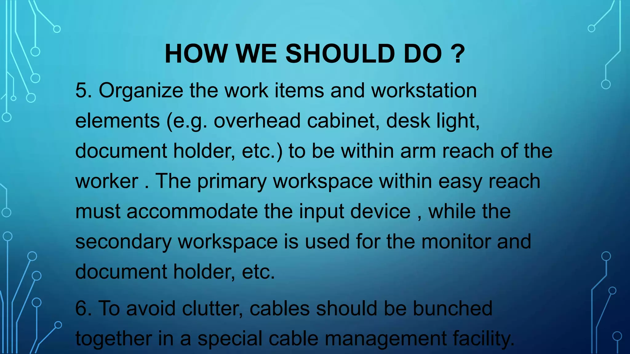 Ergonomic approaches to workstation design of computer workers | PPT