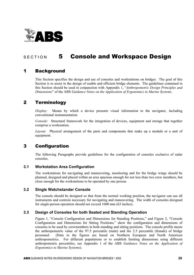 Ergonomic design of navigation bridges | PDF