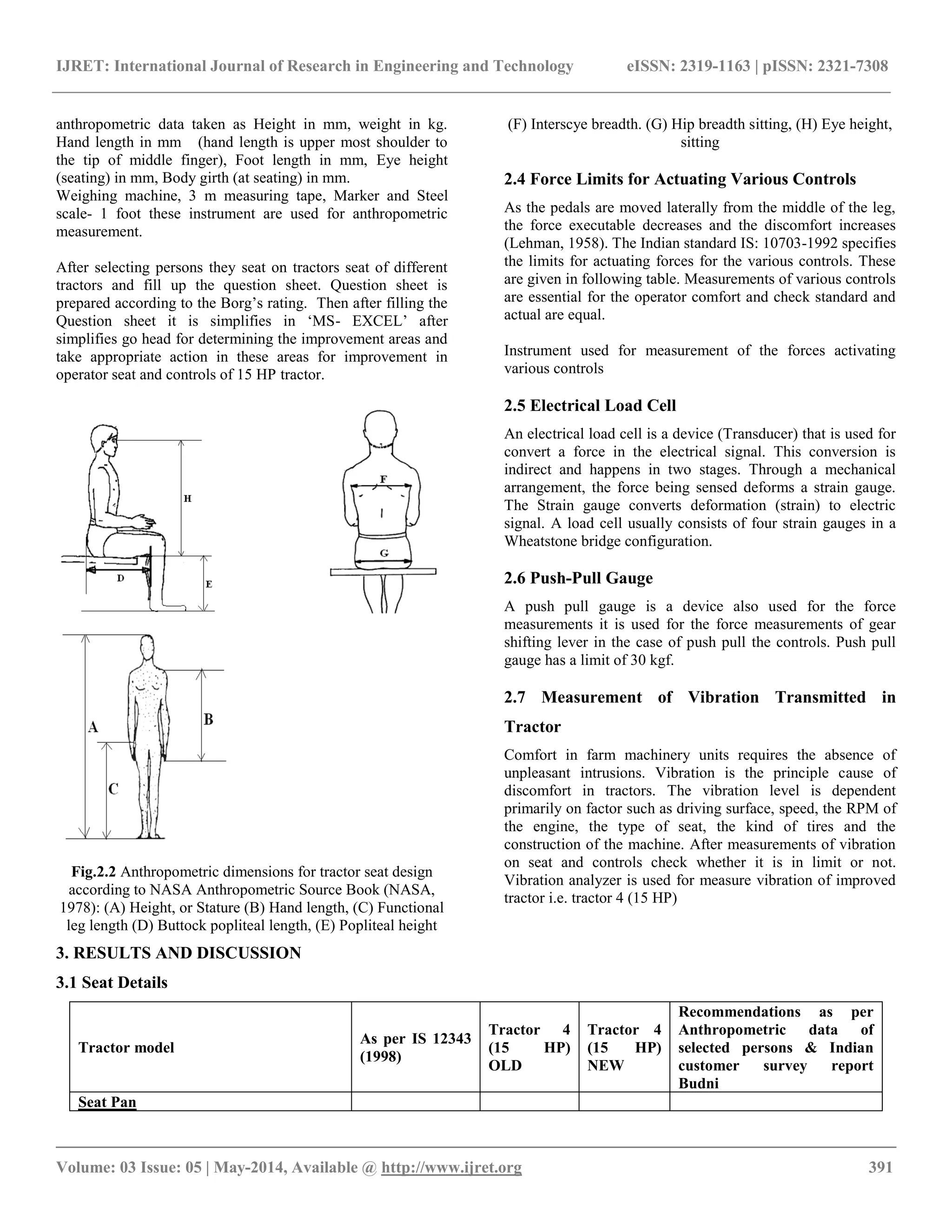 Ergonomic improvement in operator seat and controls of small tractor | PDF