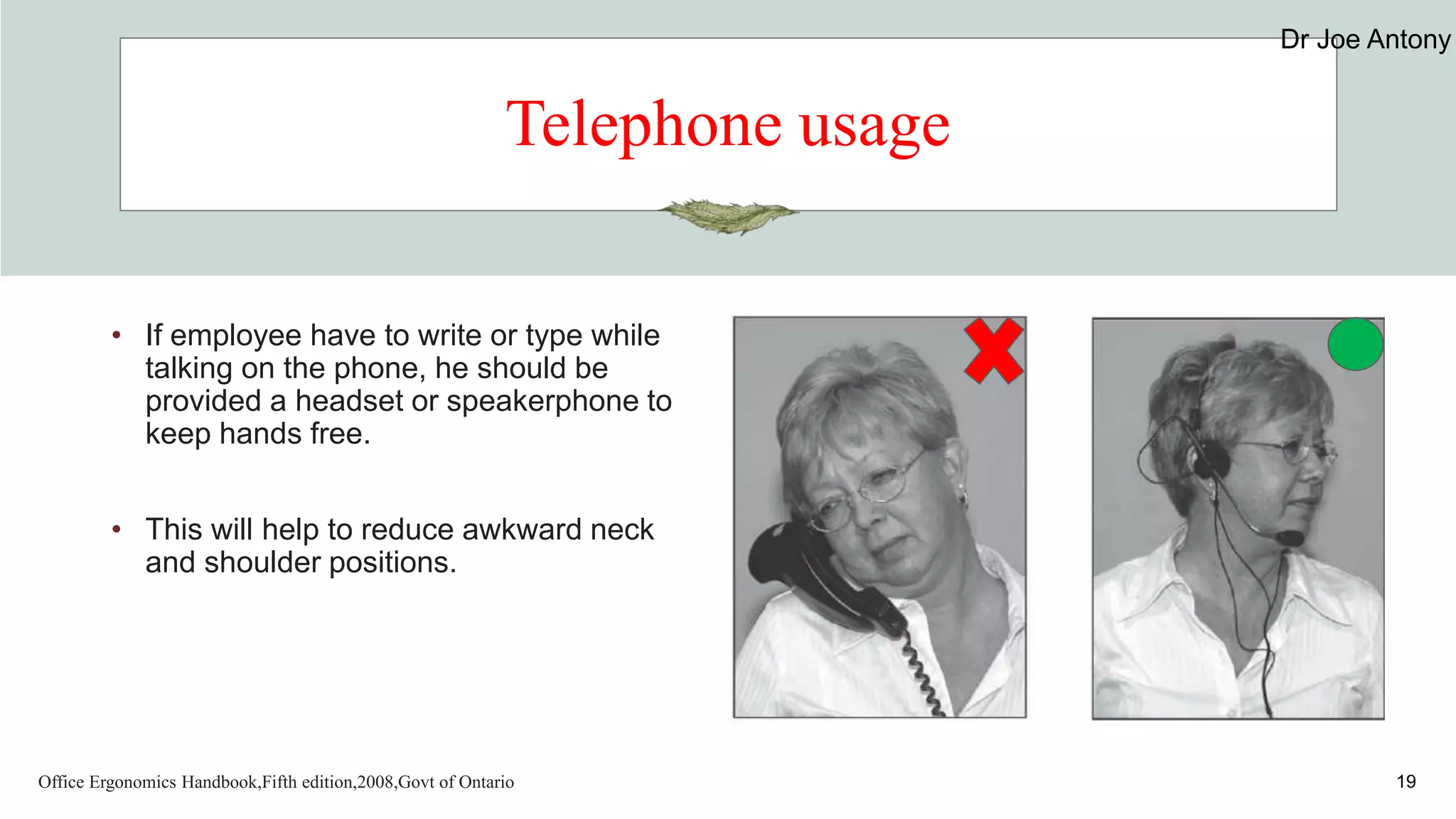 Ergonomic modification for a person with a desk job | PPTX | Foot ...