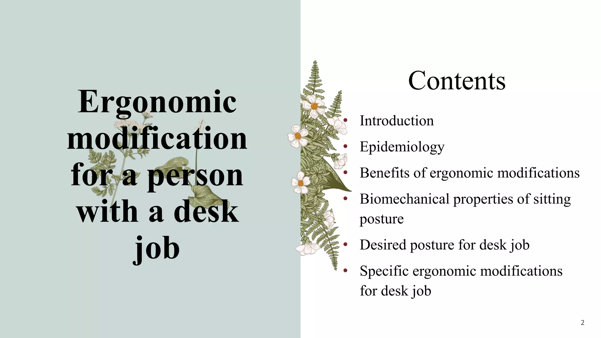 Ergonomic modification for a person with a desk job | PPTX | Foot ...