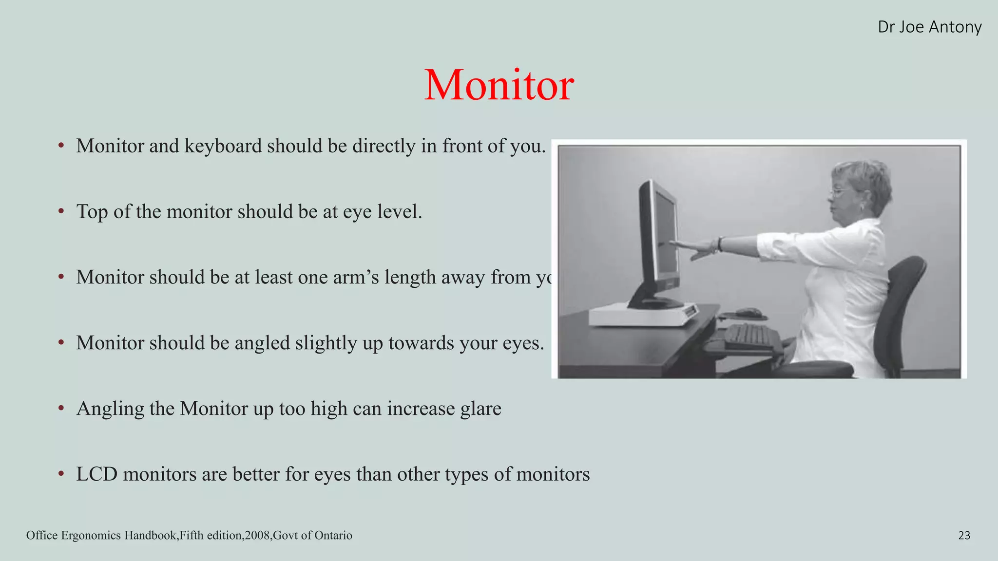 Ergonomic modification for a person with a desk job | PPTX | Foot ...