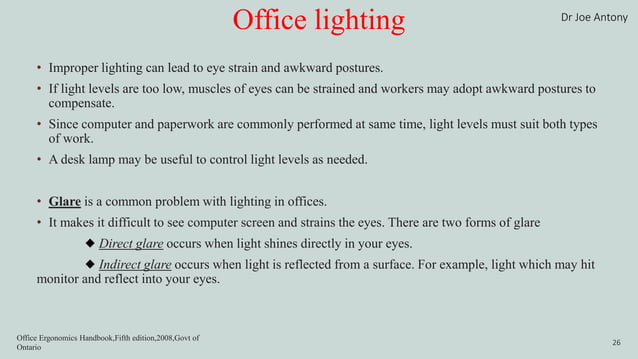 Ergonomic modification for a person with a desk job | PPTX | Foot ...