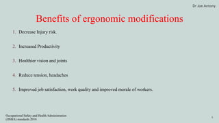 Ergonomic modification for a person with a desk job | PPTX | Foot ...