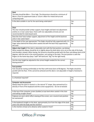 Ergonomic office checklist | DOC