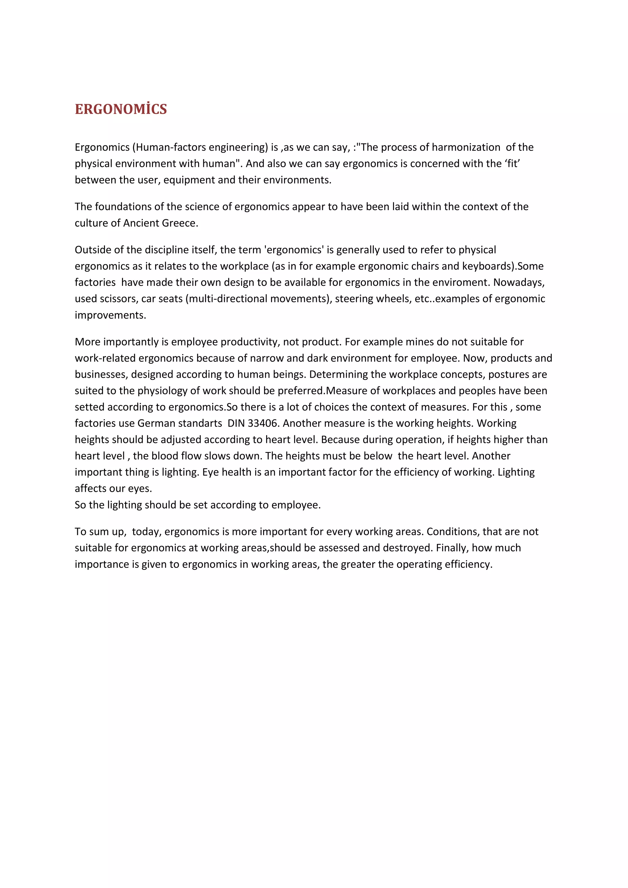 Ergonomi̇cs | DOCX