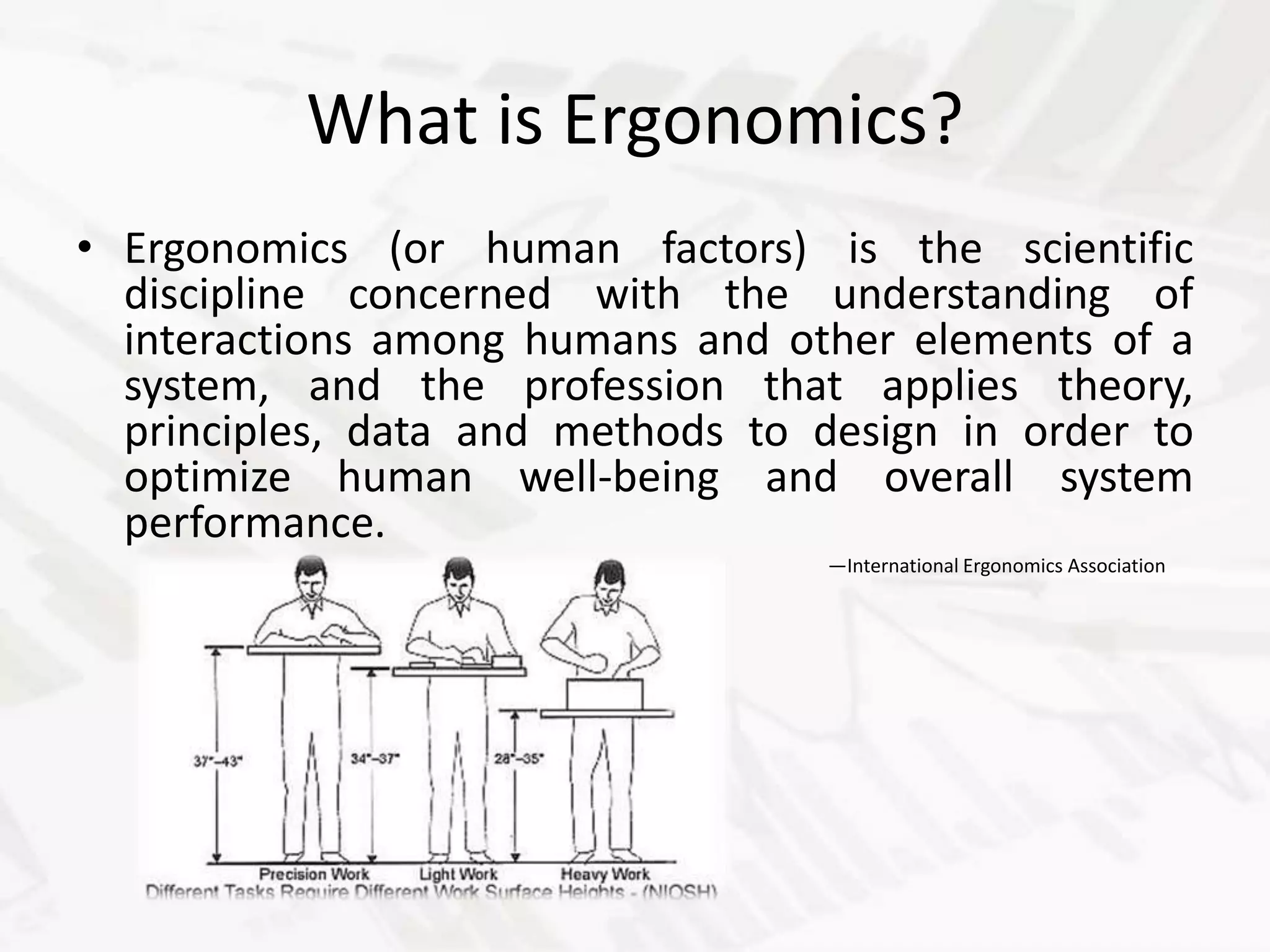 Ergonomics and its application | PPTX