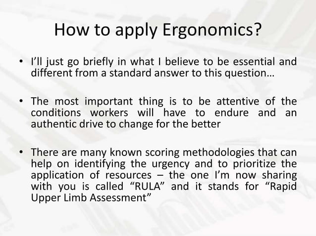 Ergonomics and its application | PPTX | Mechanical and Industrial ...