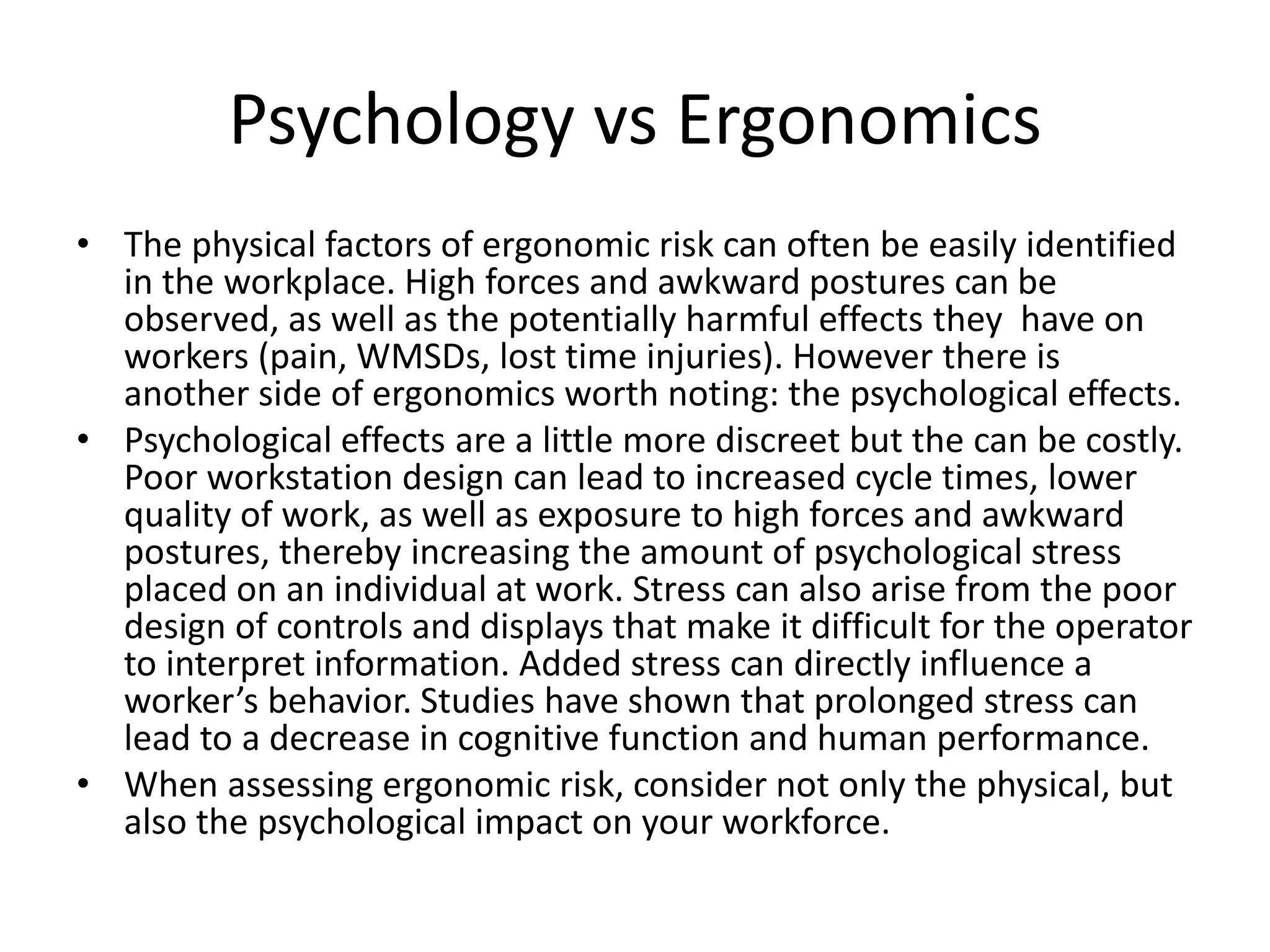 Ergonomics and equipment Design | PPTX