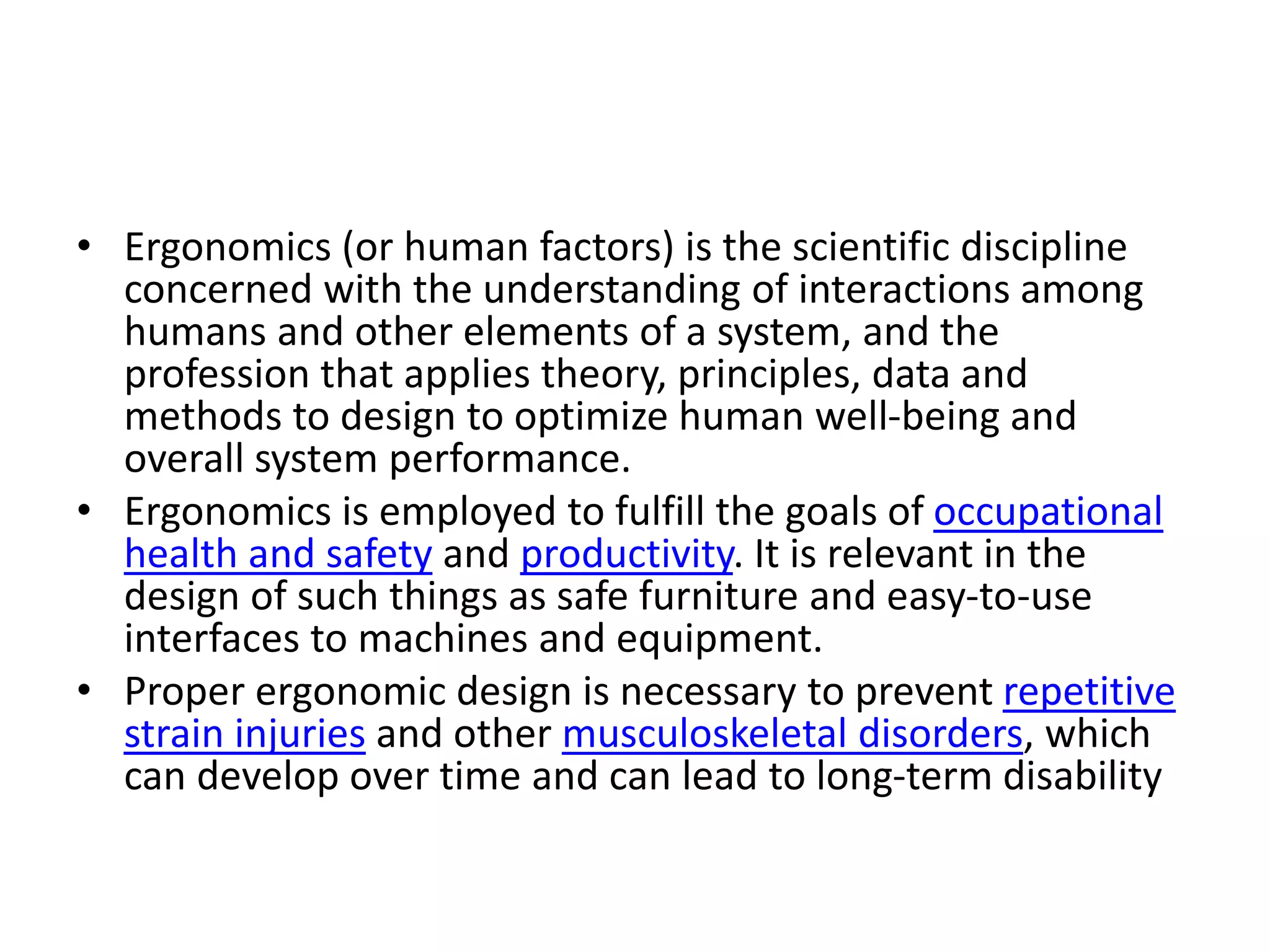 Ergonomics and equipment Design | PPTX