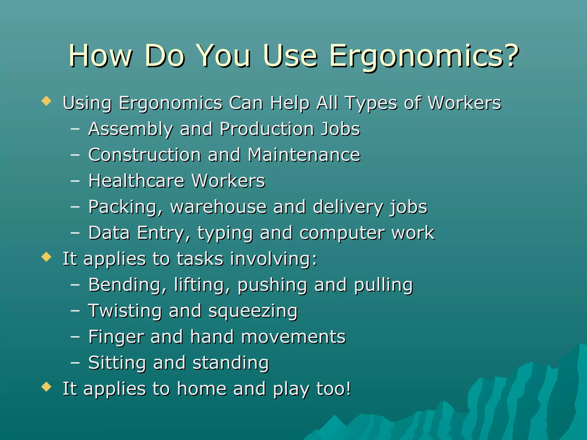 Ergonomics injury prevention | PPT