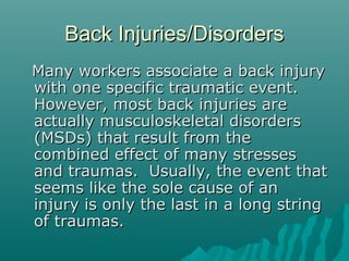 Ergonomics injury prevention | PPT