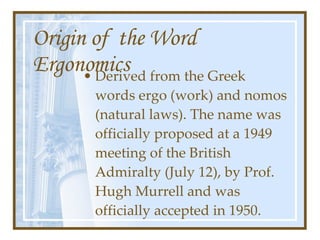 Ergonomics Presentation | PPT