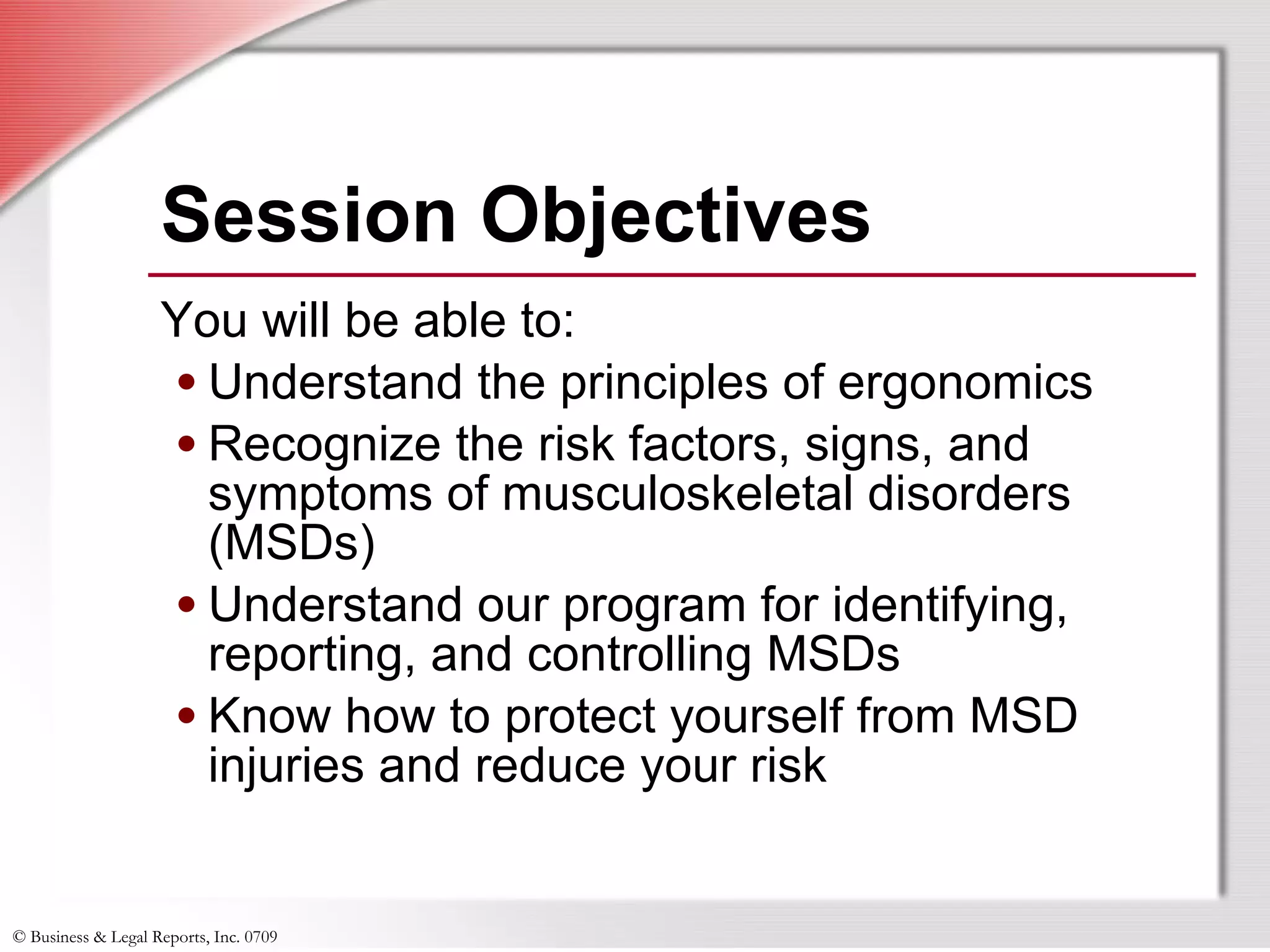 Ergonomics Training | PPT