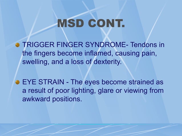 ergonomics types and risk factors and solution | PPT